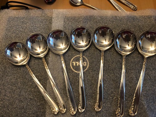 7 Soup Spoons Eldan ELD15 Silver Nickel PRELUDE Japan Silverware ...