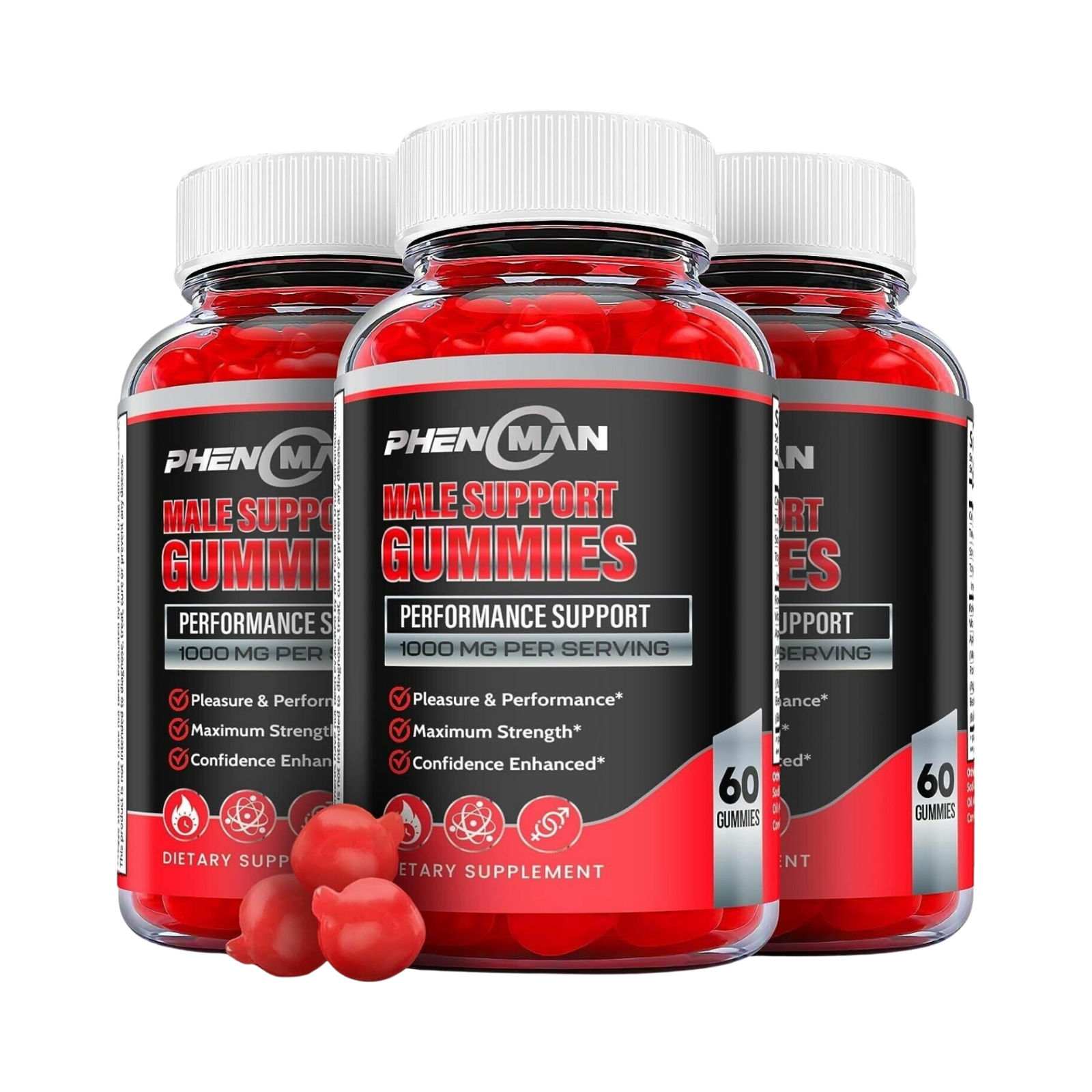 3-Pack Phenoman Male Gummies - Phenoman Male Enhancement Support (180 ...