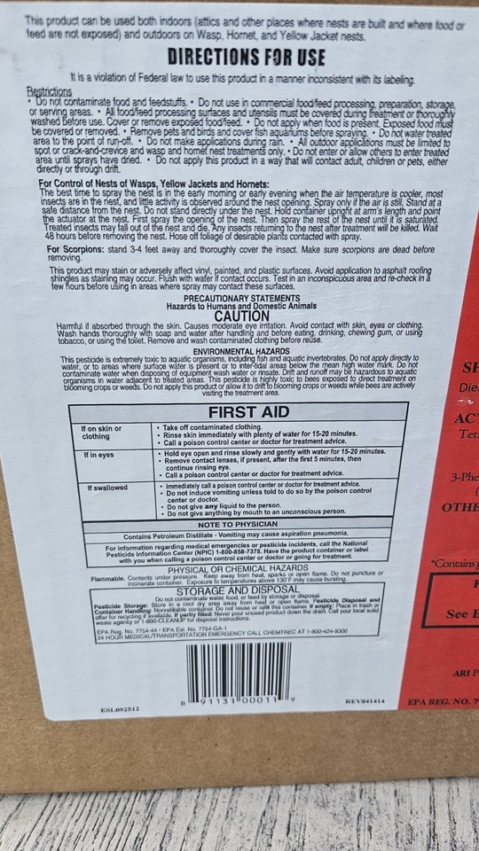 3 New ARI BEE BOPPER Wasp & Hornet Killer Spray 14oz 20' Reach Made In ...