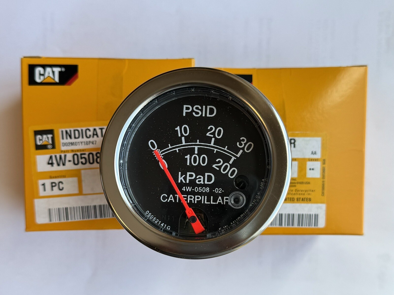Caterpillar CAT 4w-0508 Pressure Dial Indicator Gauge NSN 6620-01-207 ...