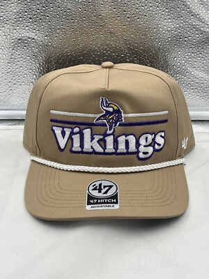 Minnesota Vikings NFL '47 Khaki Script Hitch Rope Snapback Adjustable ...