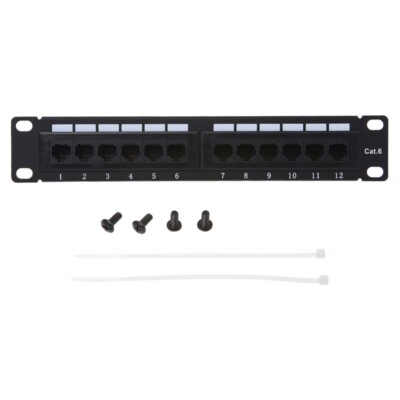 12 Port CAT6 Patch Panel RJ45 Networking Wall Mount Rack Frame | eBay ...
