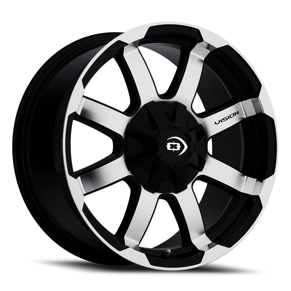 1 NEW GLOSS BLACK MACHINED FACE VISION VALOR 18X8.5 6-135/139.70 ...