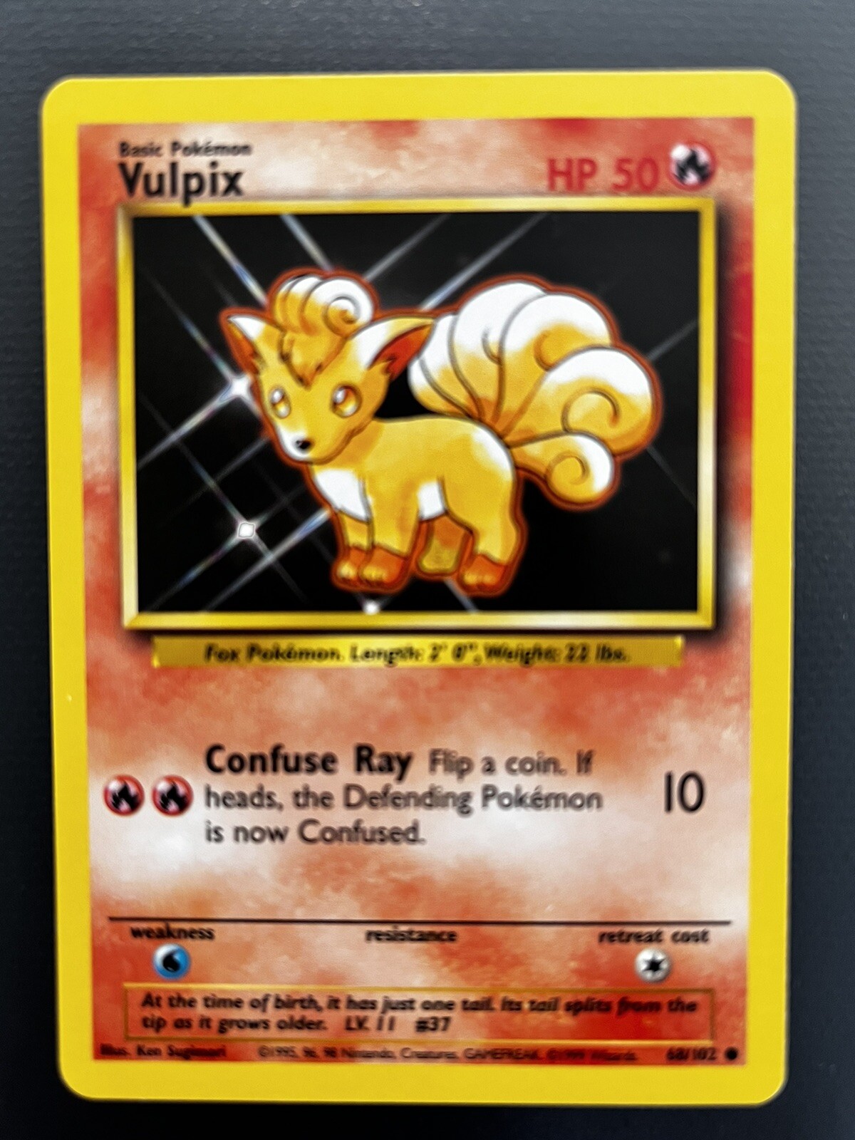 Vulpix HP Error Card Base Set misprint HP 50 68/102 LP | eBay
