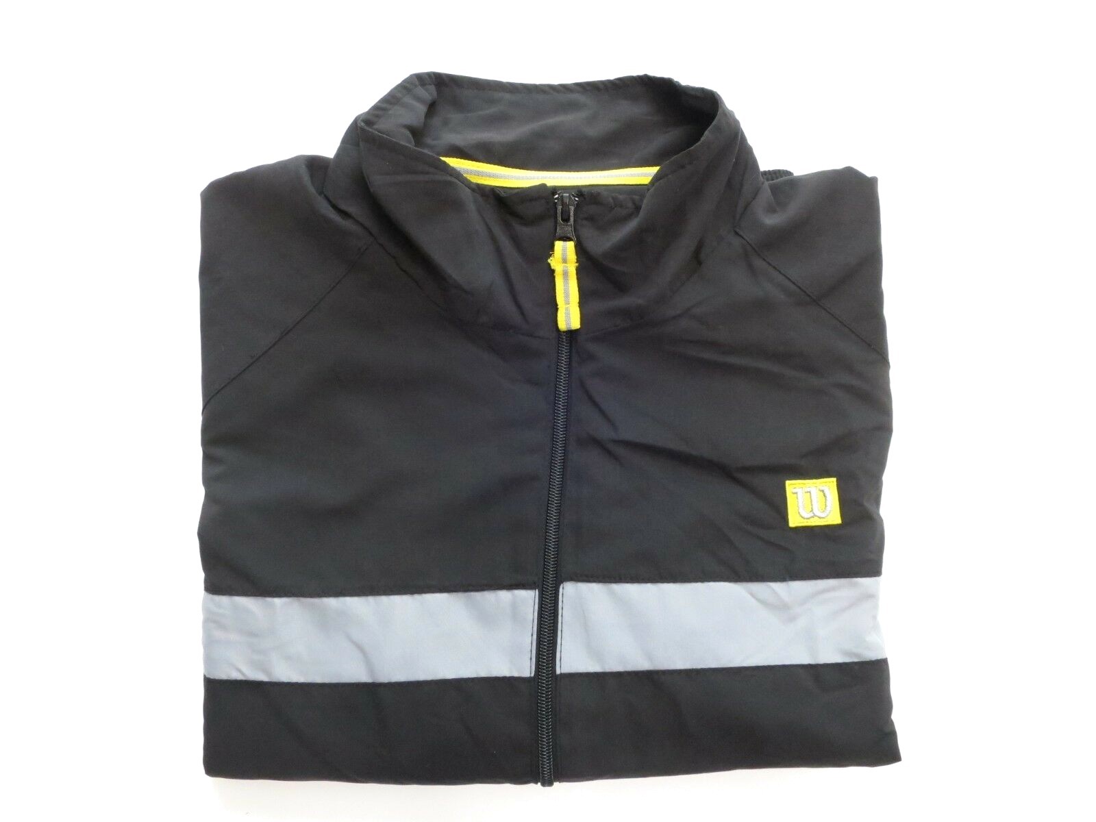 WILSON Striped Gray Windbreaker Logo Jacket VINTAGE 2000's DEADSTOCK ...