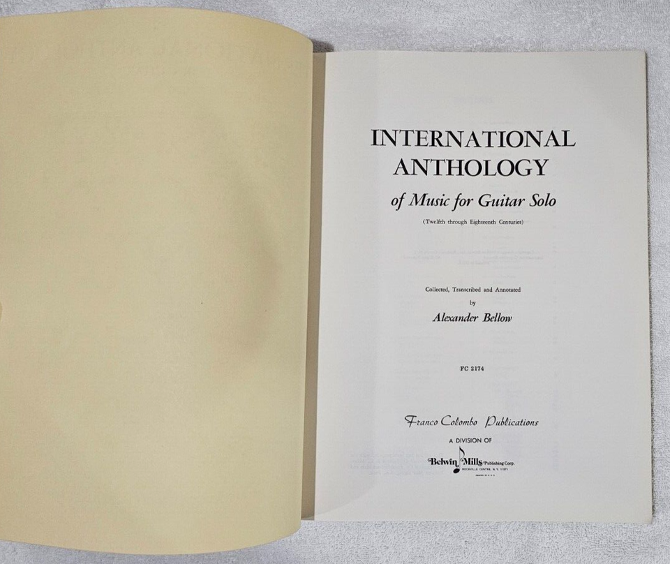 International Anthology For Guitar MUSIC FOR GUITAR SOLO By Alexander ...