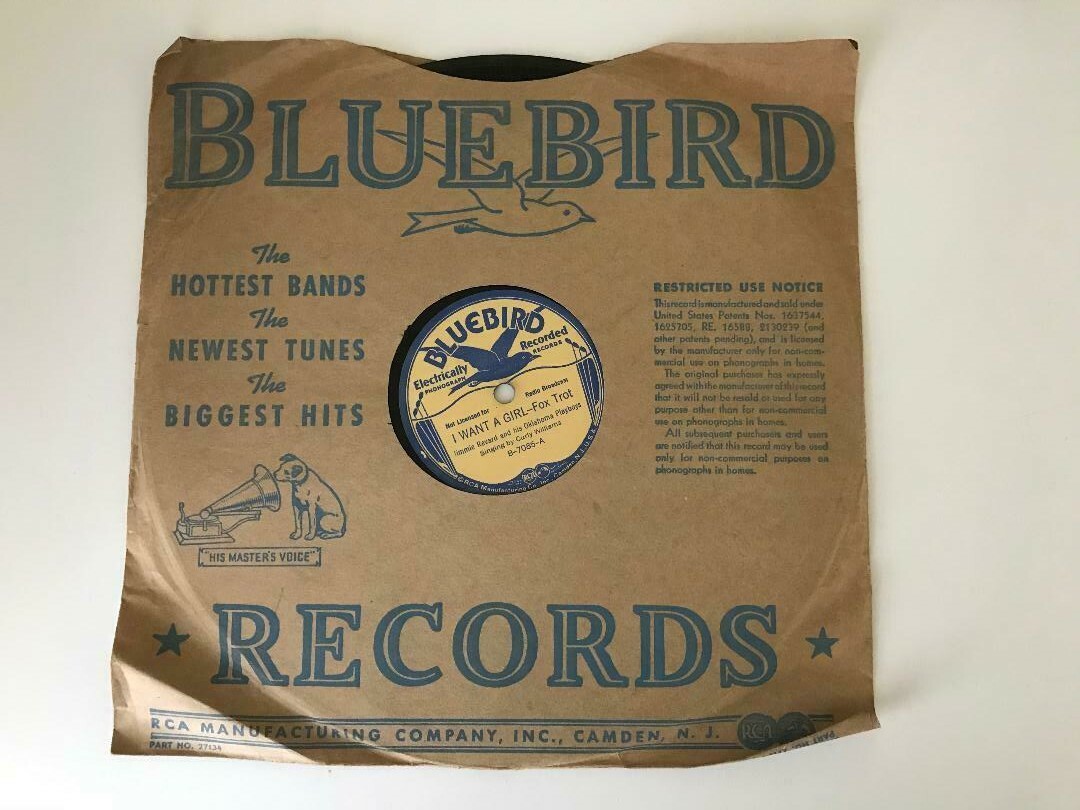 Bluebird 78 Record B-7085 I Want a Girl - Jimmie Reverd & his Oklahoma ...