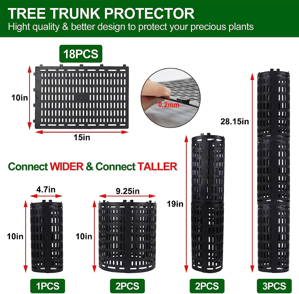 18 Pcs Plant Tree Trunk Protectors Tree Guard Mesh Bark Protector Wrap ...