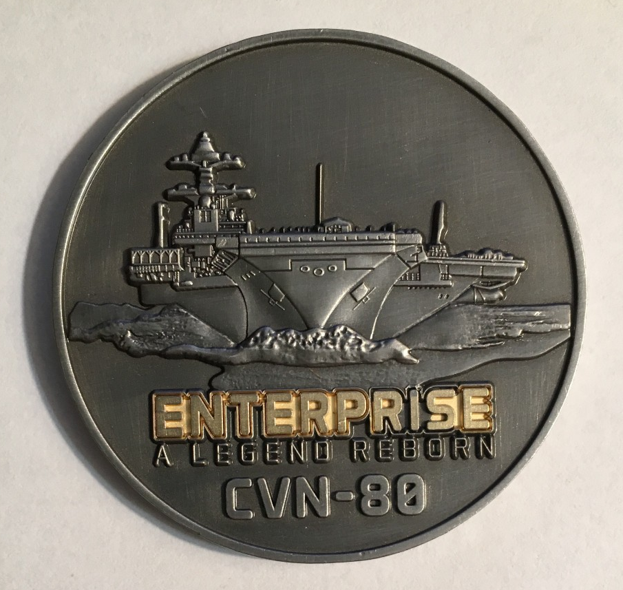 USS ENTERPRISE CVN-80 CHALLENGE COIN - '3' ENTERPRISES BUILT BY NNS CV ...