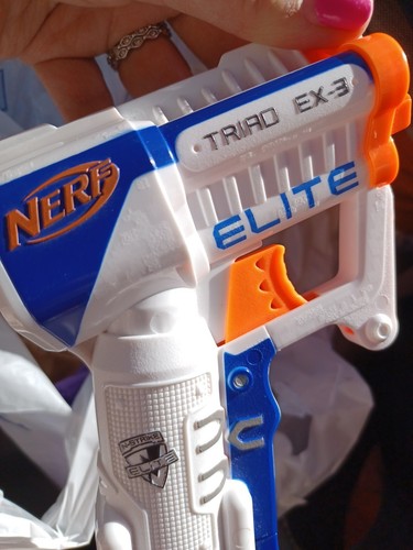 Nerf N-Strike Toy Gun Elite Triad EX-3 Gun White with Blue and Orange ...