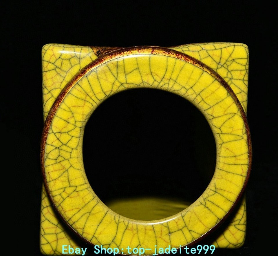 15.7'' Song Dynasty Ge Kiln Porcelain Gilt Poem Words Yucong Zong ...