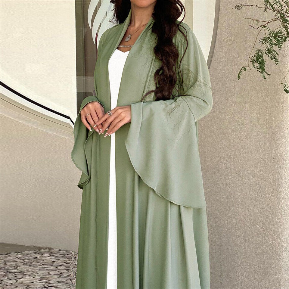 Open Kaftan Abaya Women Kimono Long Dress Muslim Cardigan Robe Party ...