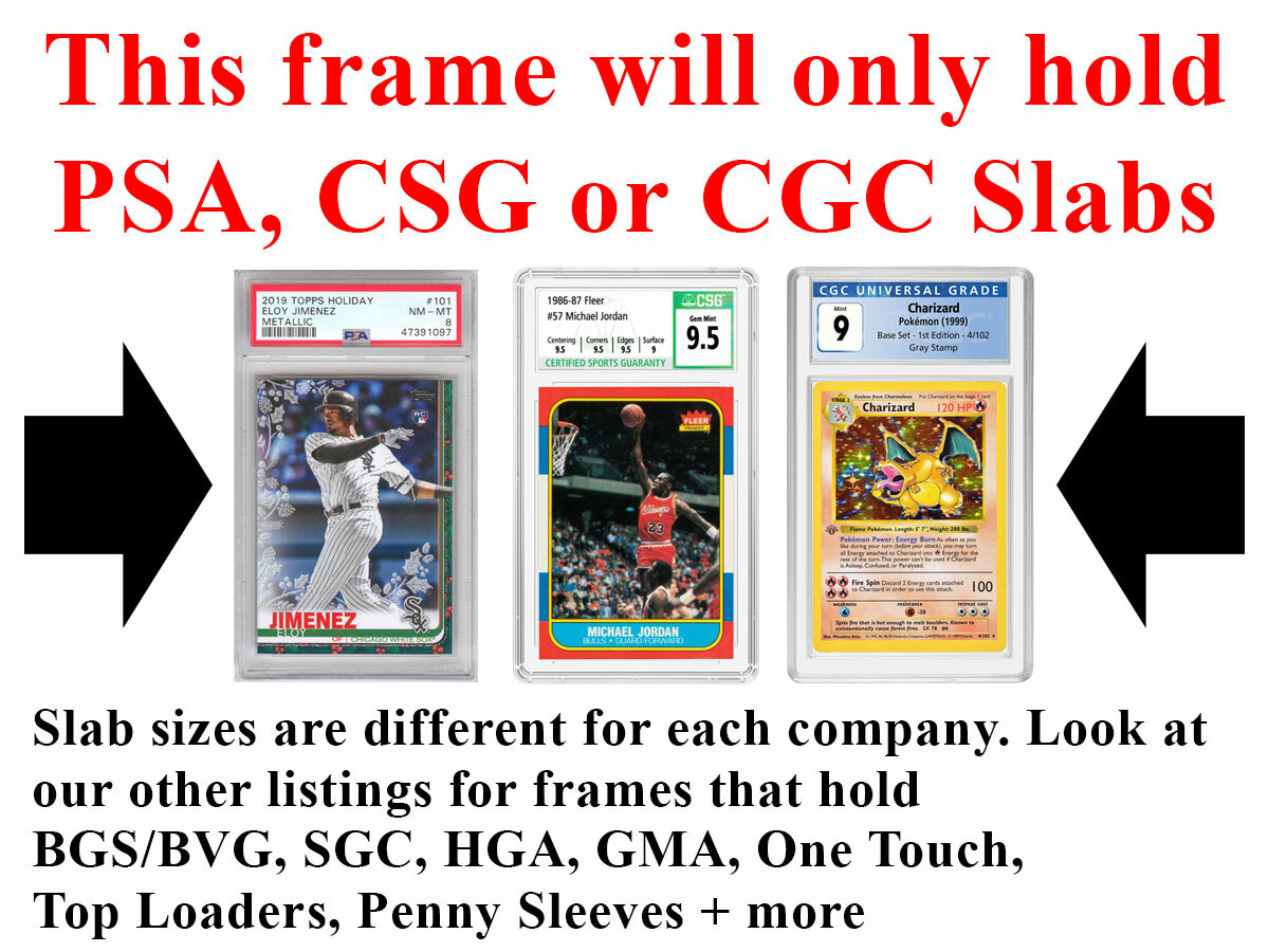 PSA Graded Card Frame Display Holds (3) Slabs Baseball, UV Protection ...