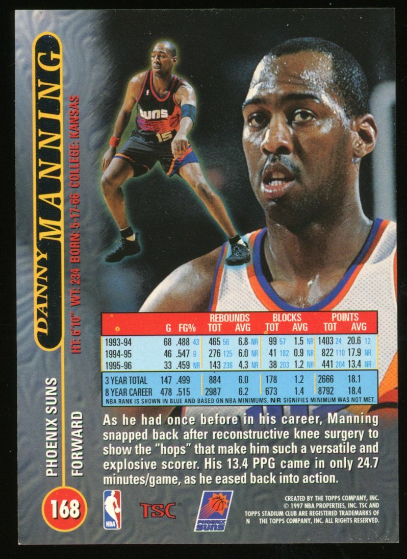 1996-97 Topps Stadium Club - #168 Danny Manning for sale online | eBay