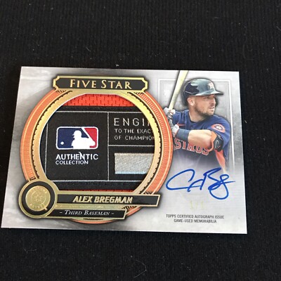 Alex Bregman 2021 Topps Five Star Jumbo 1/1 MLB Logoman Laundry Tag ...