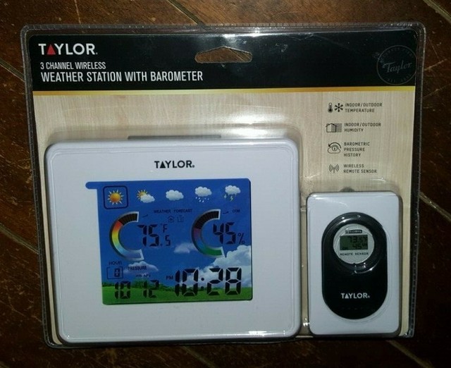 Taylor 1513 Wireless Digital Weather Station With Barometer White for ...