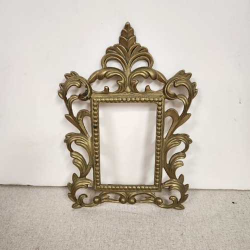 Antique Art Nouveau Floral Pattern Metal Picture Frame No Glass BH | eBay