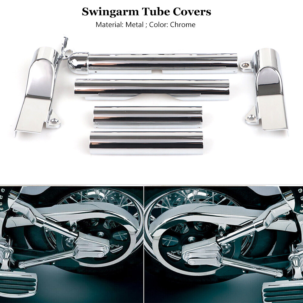 Chrome Swingarm Tube Covers Set for Harley Softail Springer Night Train ...