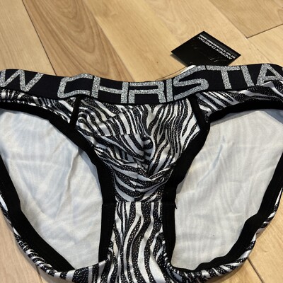 ZEBRA ZEBRA ZEBRA METALIC METALIC GLITTER BRIEF, andrew christian ...