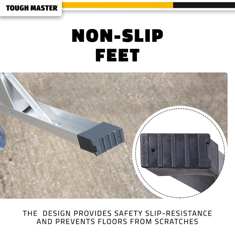 Heavy Duty Aluminium Hop Up Step Ladder Folding Stool Work Bench ...