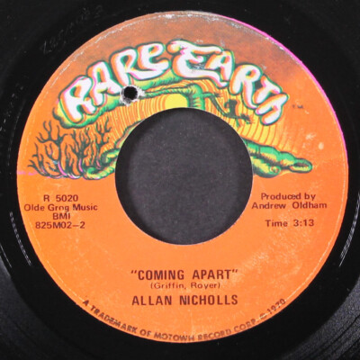 ALLAN NICHOLLS: coming apart / let the music play RARE EARTH 7" Single ...