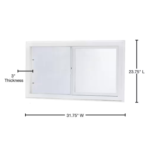 31.75X23.75 LeftHand Single Sliding Vinyl Window Dual Pane Insulated ...