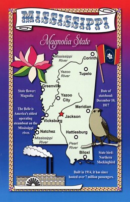 Mississippi, The Magnolia State, Map & Facts; Capital: Jackson ...