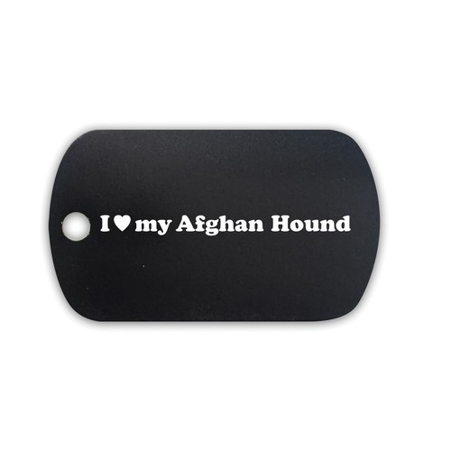 I Love My Afghan Hound GI Dog Tag Aluminum Keychain with Custom ...