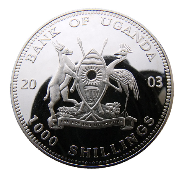 UGANDA 1000 SHILLINGS 2003 ANIMAL GORILLA ON ALL FOURS – BIG HEAVY ...