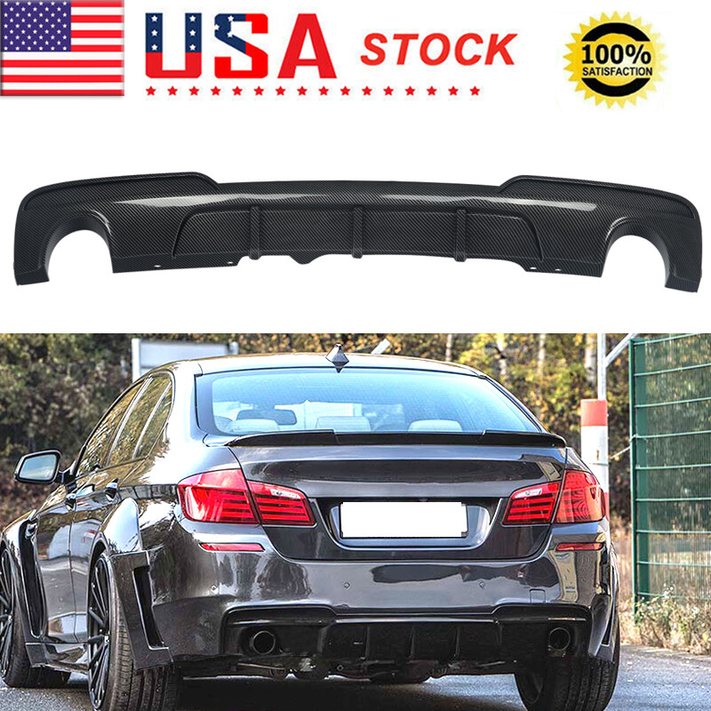 Carbon Look For 2011-2016 BMW 5 Series F10 535i M Sport Rear Bumper Lip ...
