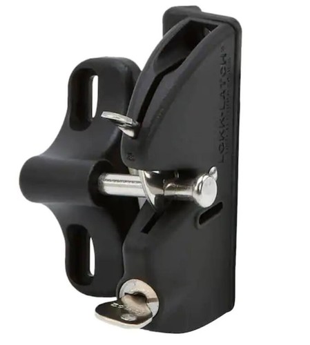 Key-Lockable Gate Latch, D & D Technology, Black | eBay