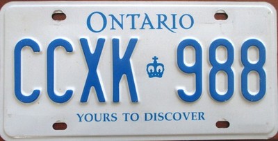 2020's ONTARIO CANADA LICENSE PLATE # CCXK 988 BEAUTIFUL CONDITION | eBay