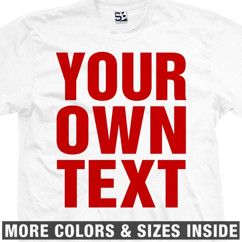 Custom Oversized Text T-Shirt | Personalize Large Big Print Womens Mens ...