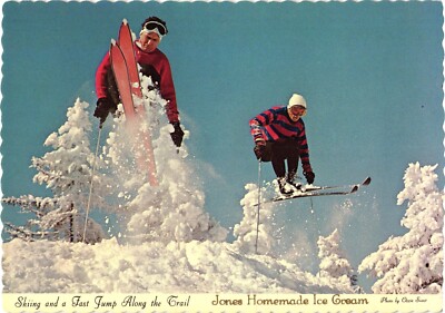 Baldwin Michigan Jones Homemade Ice Cream Postcard 1970s Snow Skiing | eBay