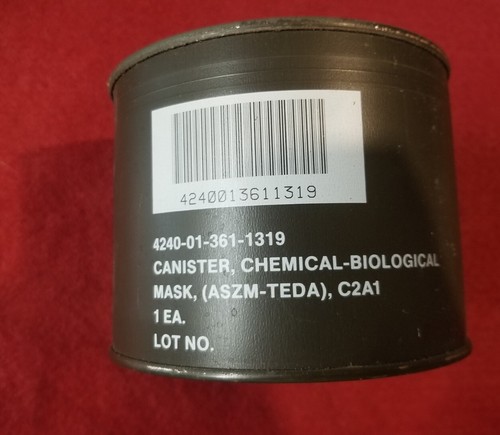US Gas Mask C2A1 Filter 4240-01-361-1319 Sealed Metal Canister with Key ...