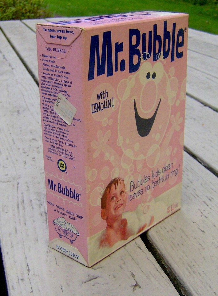 RARE! 1968 MR. BUBBLE box UNOPENED original FIRST VERSION 1960s kid ...
