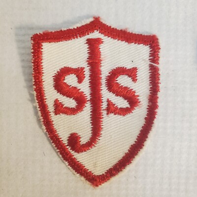 Vintage Patch - SJS - Shield - Embroidered Red and White - Collectible ...