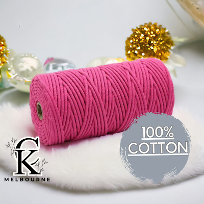 3MM macrame Braided cord, MUSK, 100m, 100% Cotton Rope Yarn Craft ...