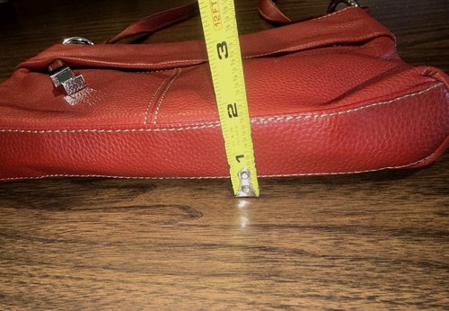 Tignanello Red Leather Crossbody Bag Built in Organizer Wallet Purse ...