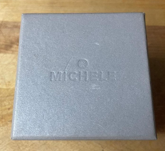 MICHELE TAHITIAN JELLY BEAN WATCH PINK & SILVER EX COND WORKS FREE ...