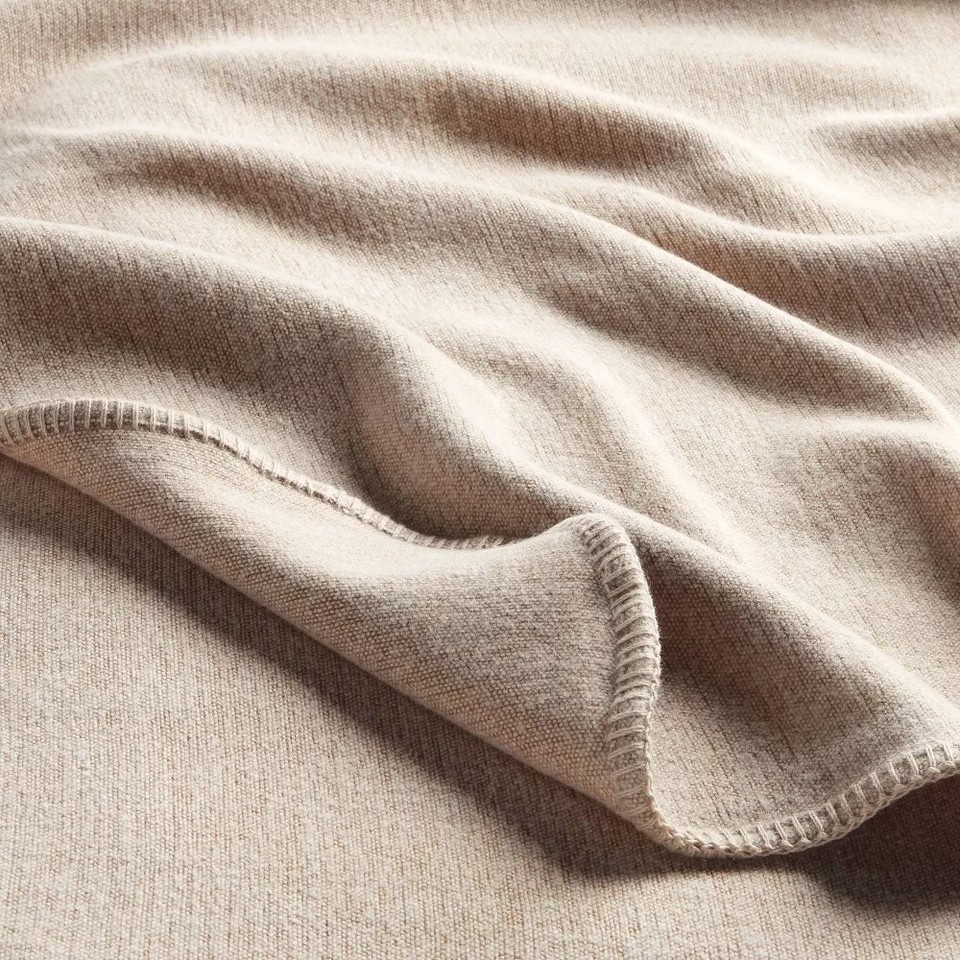 Full/Queen Brushed Cotton Blanket Solid Khaki - Threshold | eBay