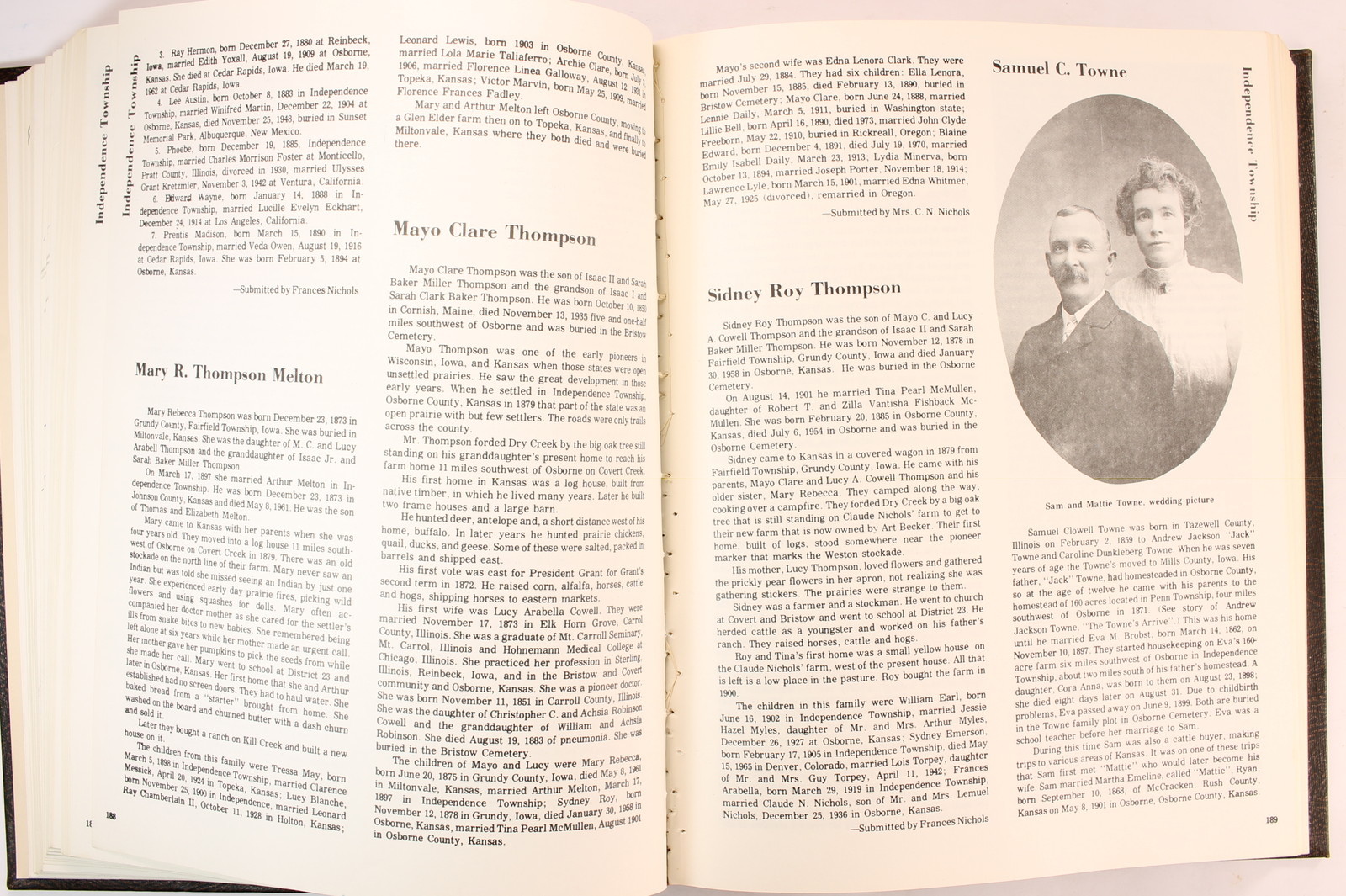 Osborne County Kansas 1977 Family History Book Alton Downs Natoma ...