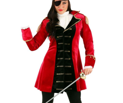 Women's Captain Hook Pirate Red Jacket Costume SIZE XS (Used) | eBay