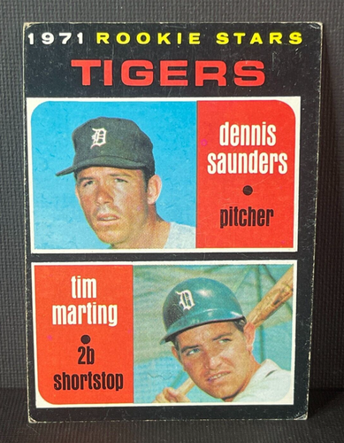 1971 TOPPS # 423 ROOKIE STARS DENNIS SAUNDERS TIM MARTING DETROIT ...