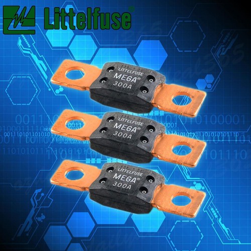 3pcs GENUINE LITTELFUSE MEGA FUSE 300A AMP FUSES DUAL BATTERY BATTERIES ...