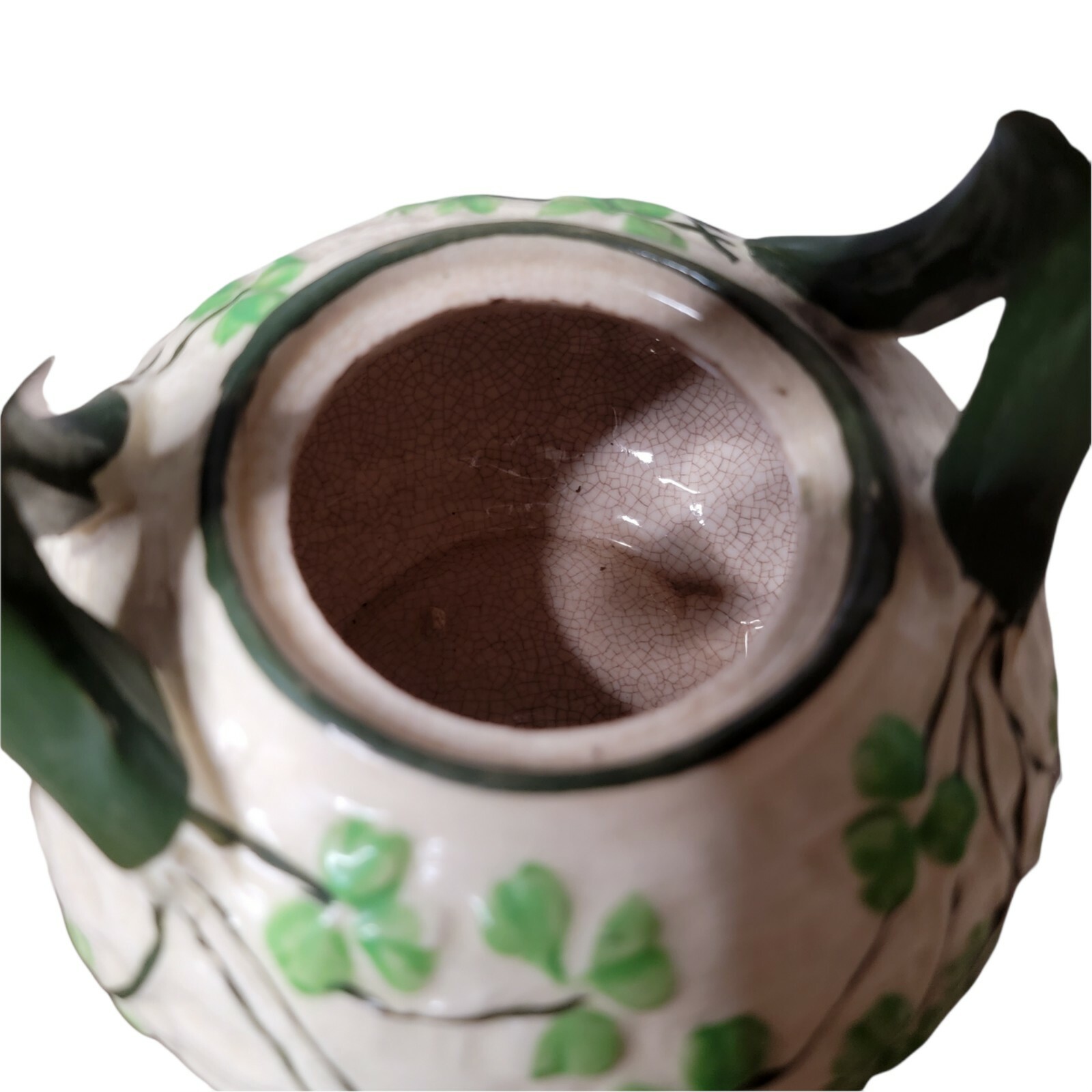 Vintage Irish Porcelain Basketweave Shamrock Teapot Tea Kettle With Lid ...