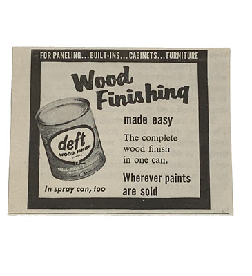 DEFT WOOD FINISH POPULAR SCIENCE APR 1960 PRINT AD | eBay