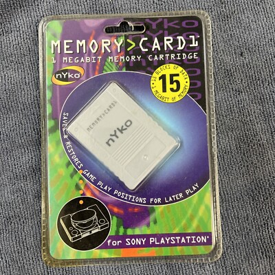 Nyko PS1 1MB Memory Card Grey for Playstation 1 Console memory ...