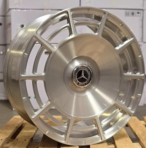 22" SILVER BRUSHED MERCEDES WHEELS RIMS FLOATING CAPS S580 S550 S560 ...