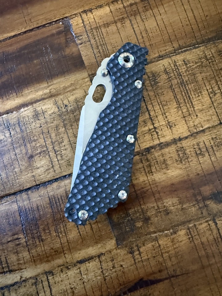 Strider Knives SMF DGG - Black G10 & Titanium / HAND GROUND Bowie S30V ...